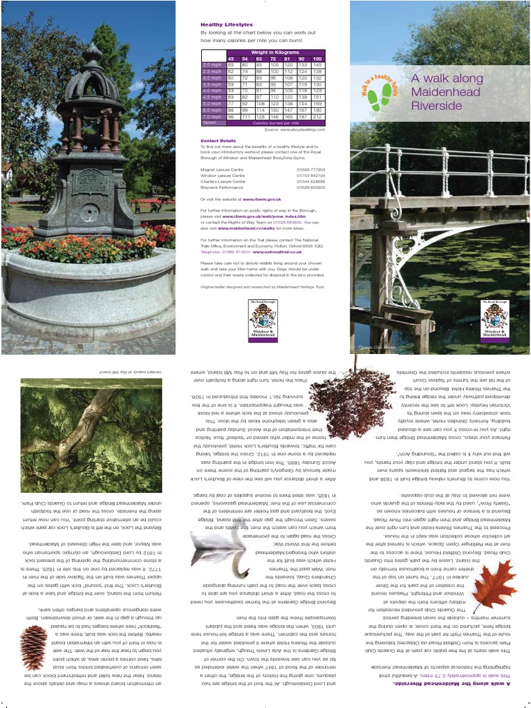Maidenhead Riverside Walk Leaflet | PDF | River Thames | Leisure