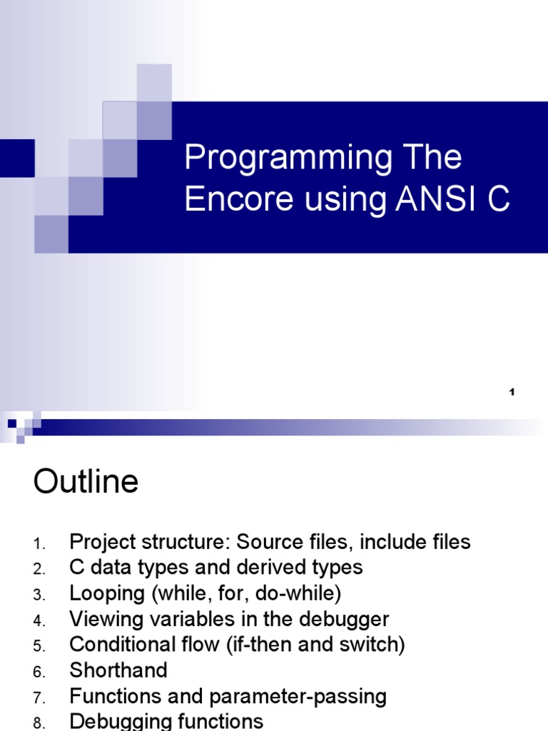 Programming The Encore Using ANSI C | Download Free PDF | Subroutine | Computer Programming