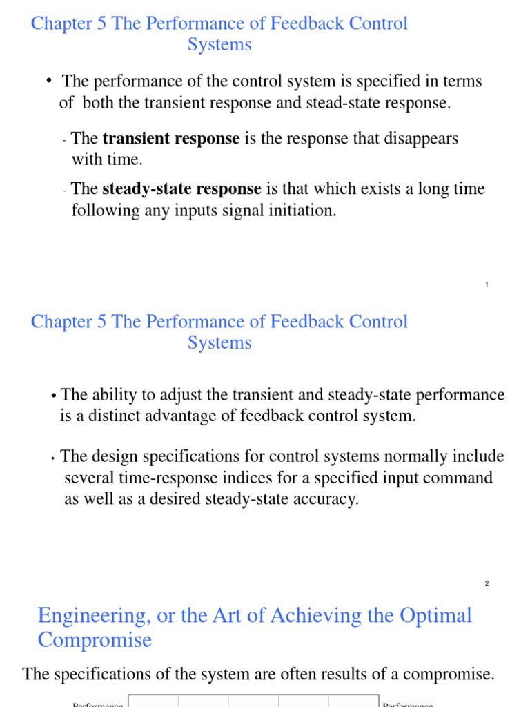 Chapter 5 The Performance of Feedback Control Systems PDF | PDF ...