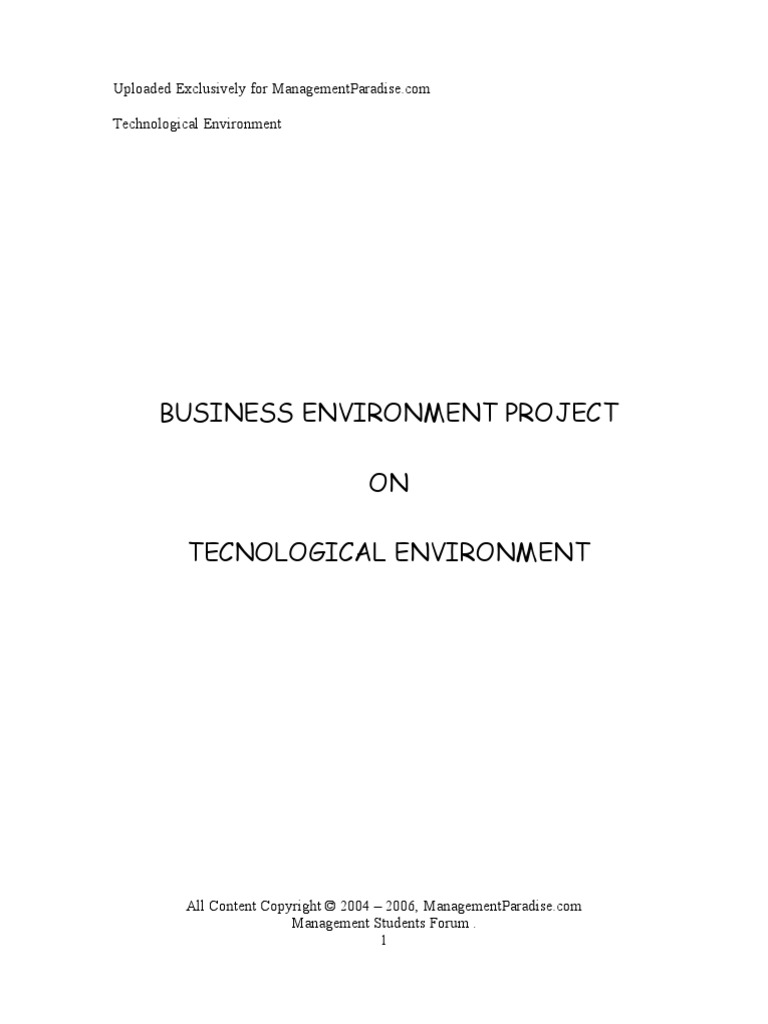 Business Environment Project ON Tecnological Environment | PDF | Banks ...