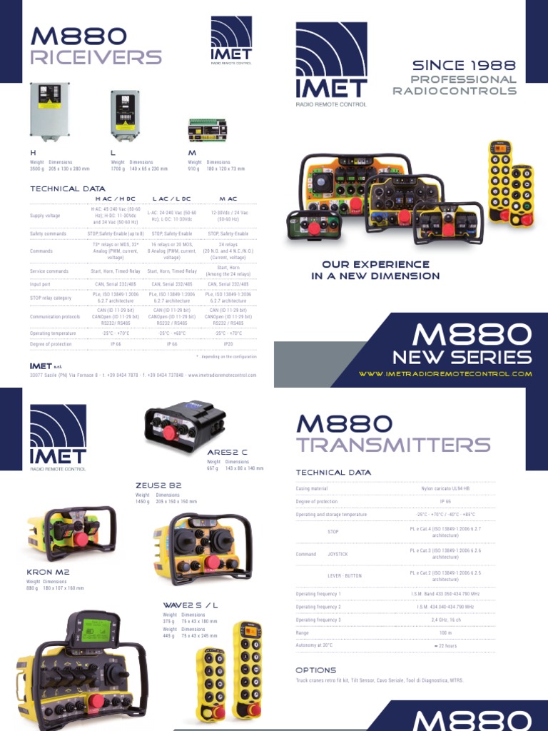 IMET Radio Remote Control M880 Depliant en | PDF | Electronic ...