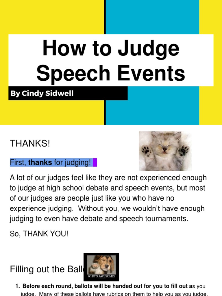 How To Judge Speech Events | PDF | Human Communication