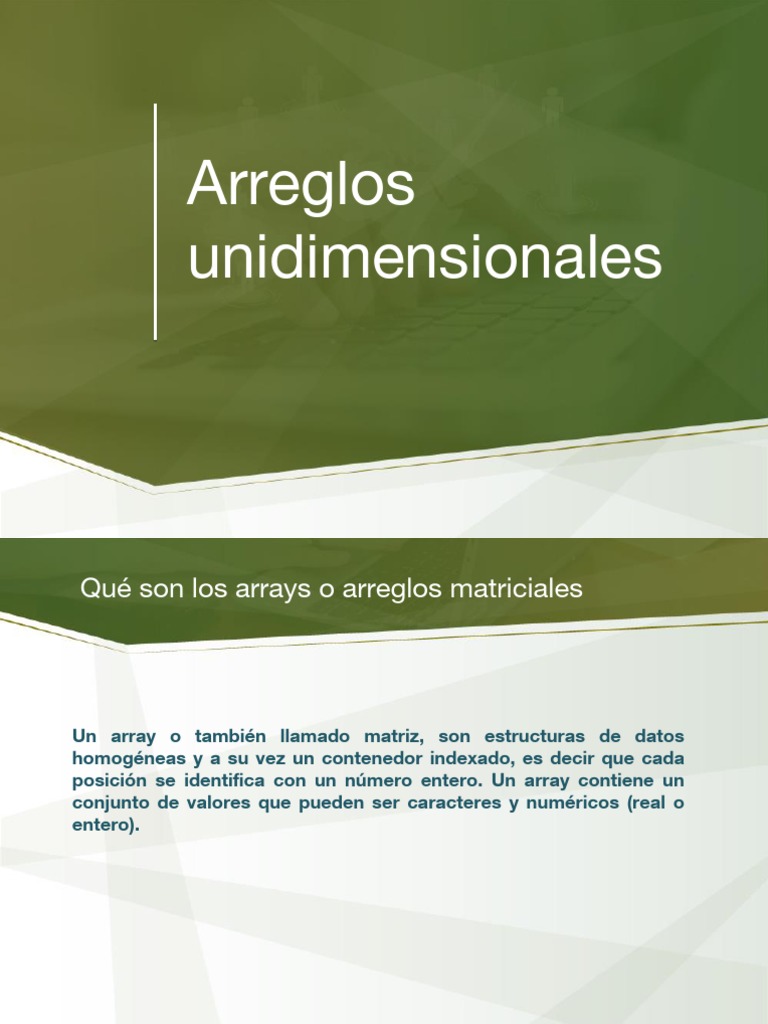 Arreglos Unidimensionales | PDF | Estructura de datos de matriz | Tipo ...
