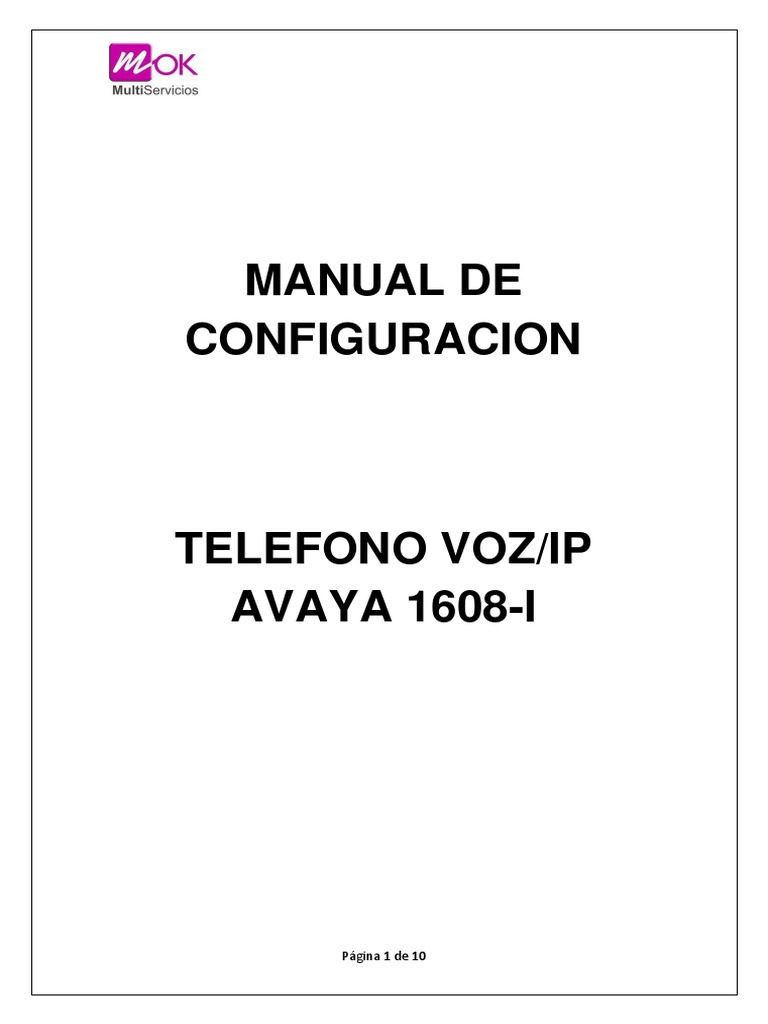 Manual de Configuración Avaya 1608-I | PDF | Dirección IP | Red de ...