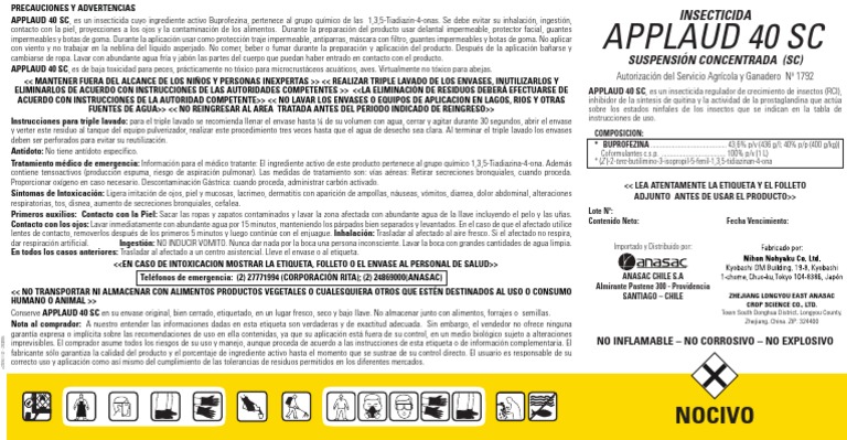Applaud - 40 - SC 1 | PDF | Insecticida | Agua