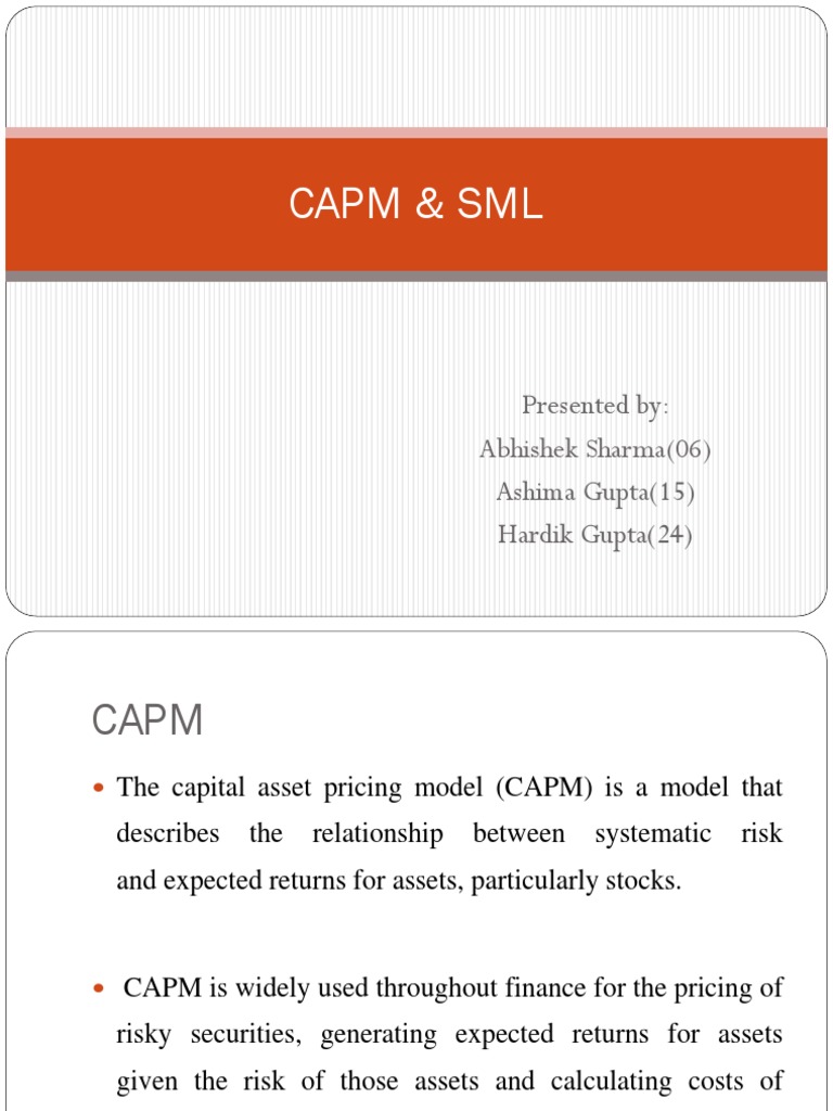 CAPM & SML | Beta (Finance) | Capital Asset Pricing Model | Free 30-day ...