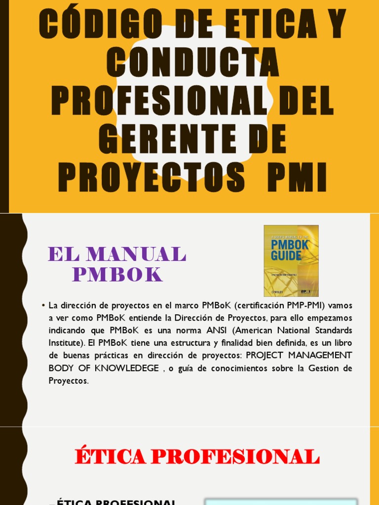 Código de Etica y Conducta Profesional Del Gerente | PDF ...