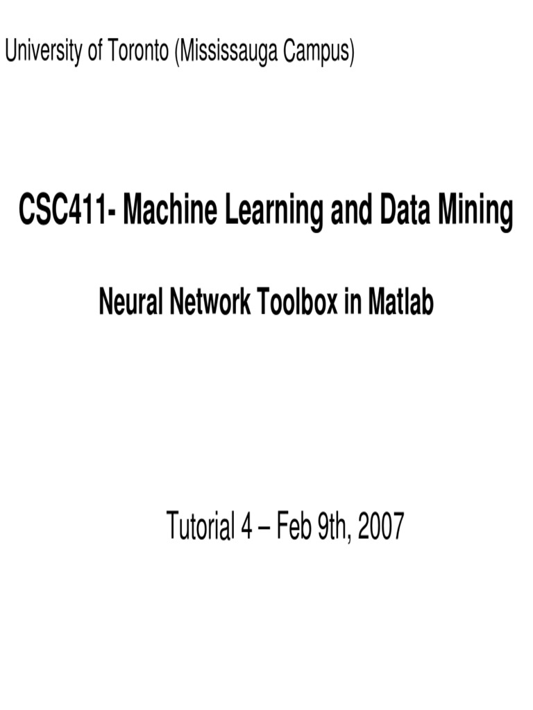 Tutorial 4 | PDF | Artificial Neural Network | Matlab