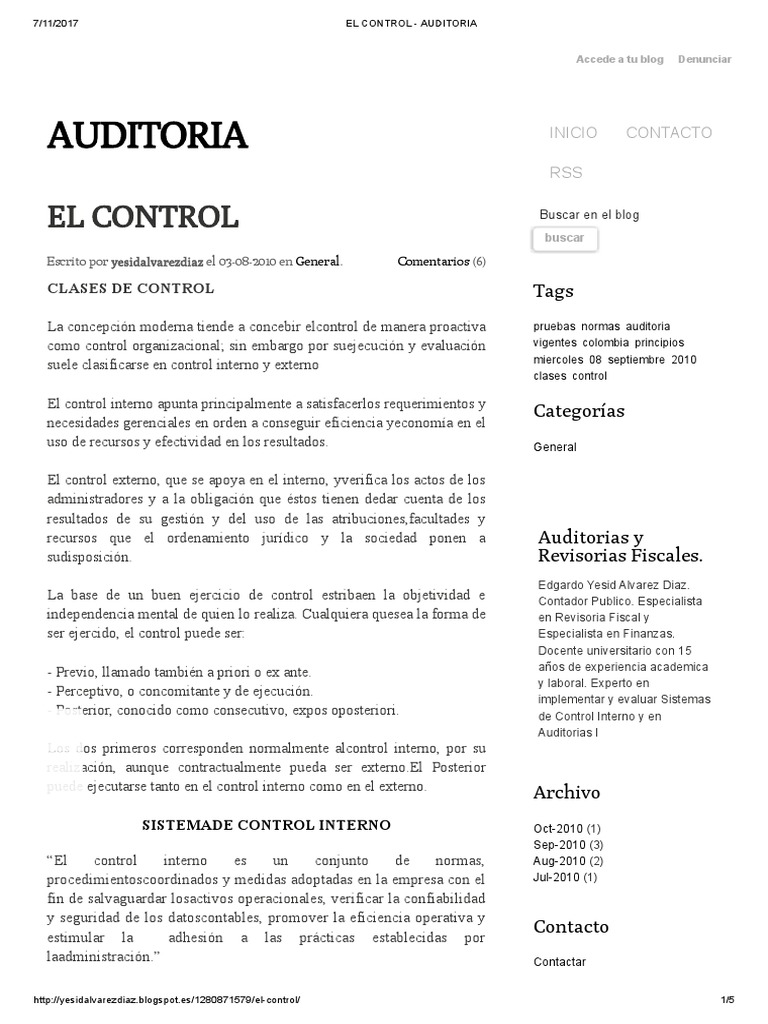 Control Externo | PDF | Contralor | Contabilidad