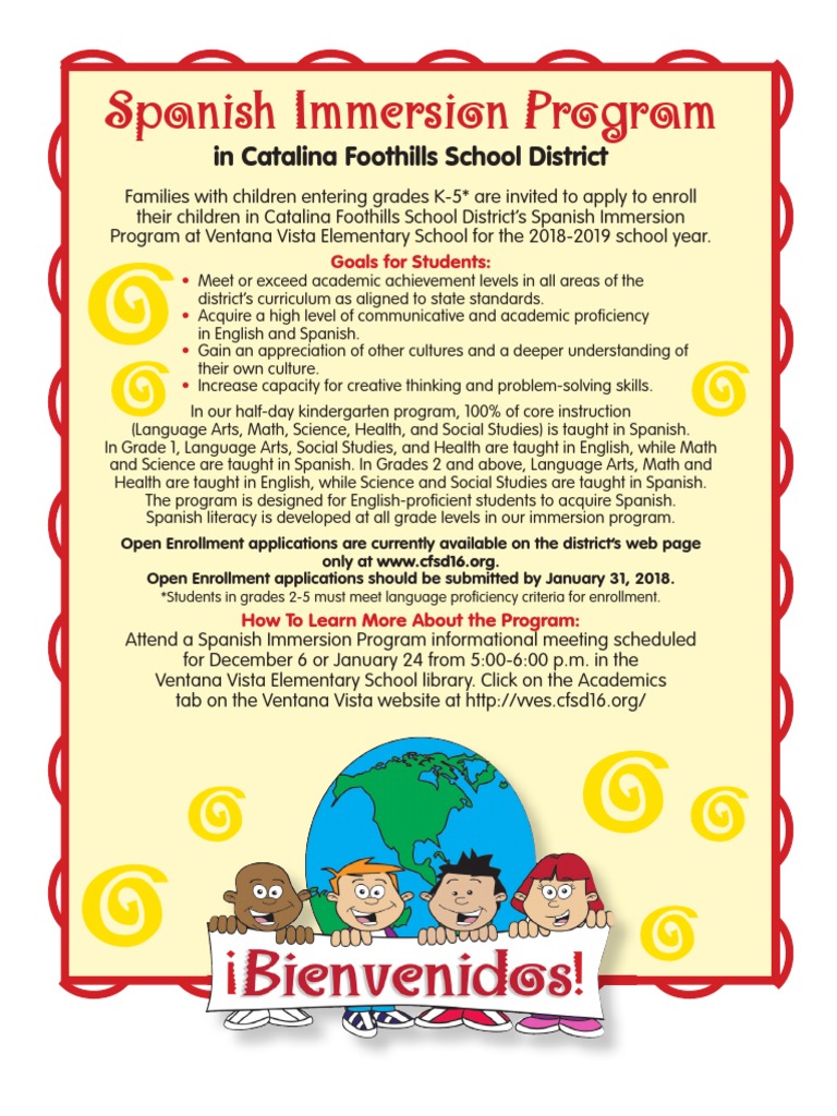 Spanish Immersion Program: in Catalina Foothills School District | PDF