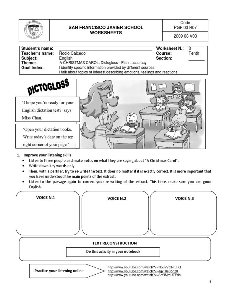 Eng10 Worksheet 3 | PDF | A Christmas Carol | Christmas