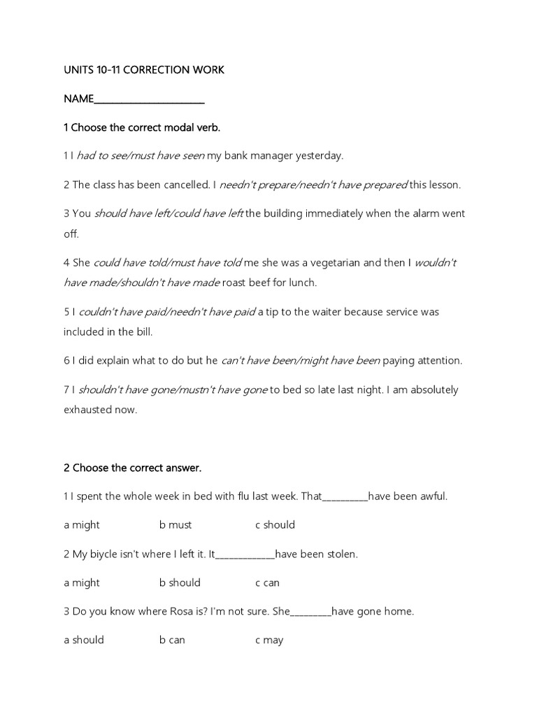 Modal Verbs in Conversation Practice | PDF