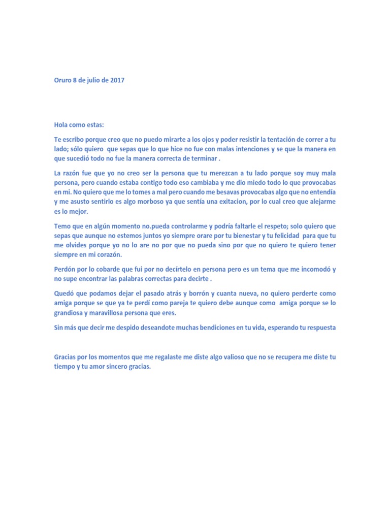 Carta de Disculpas | PDF