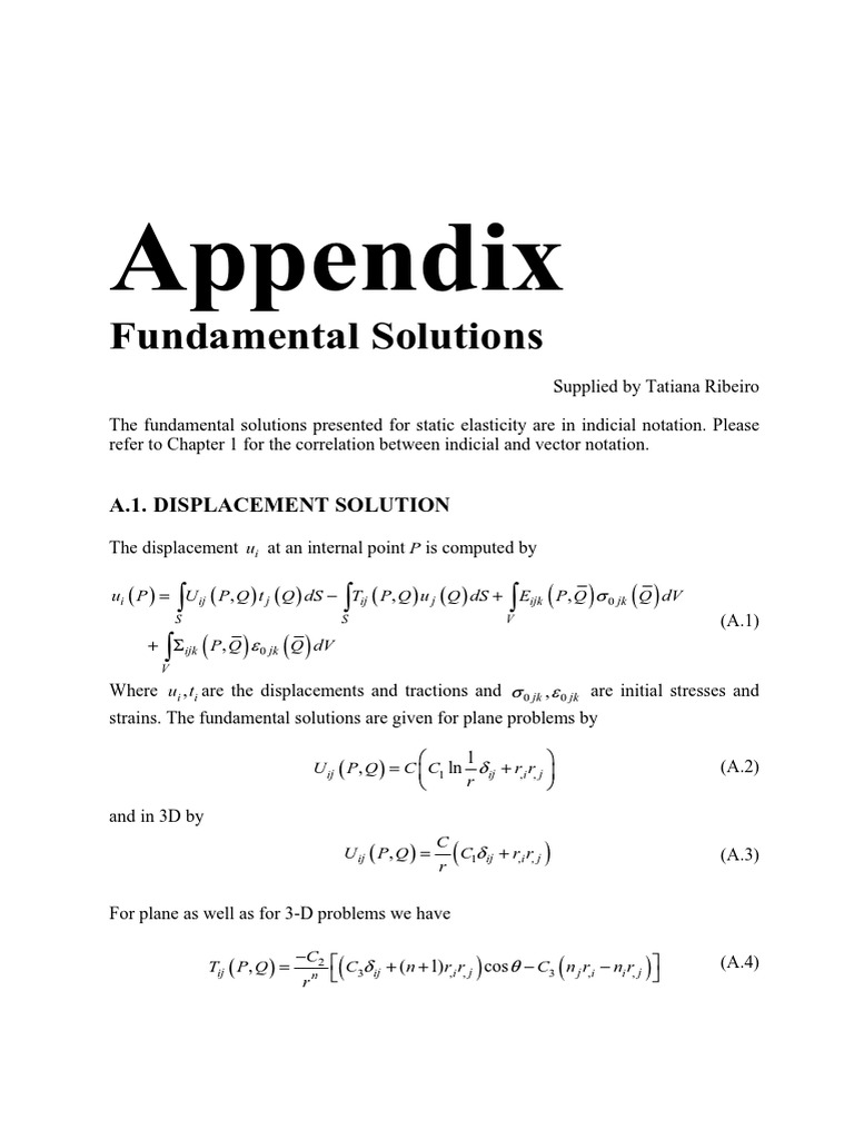 Appendix: Fundamental Solutions | PDF | Differential Geometry | Mechanics
