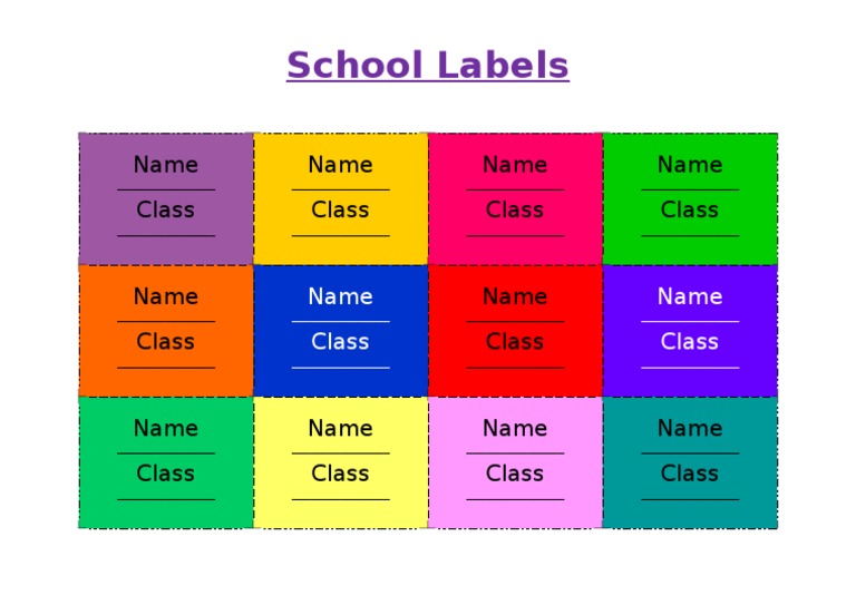 School Labels | PDF