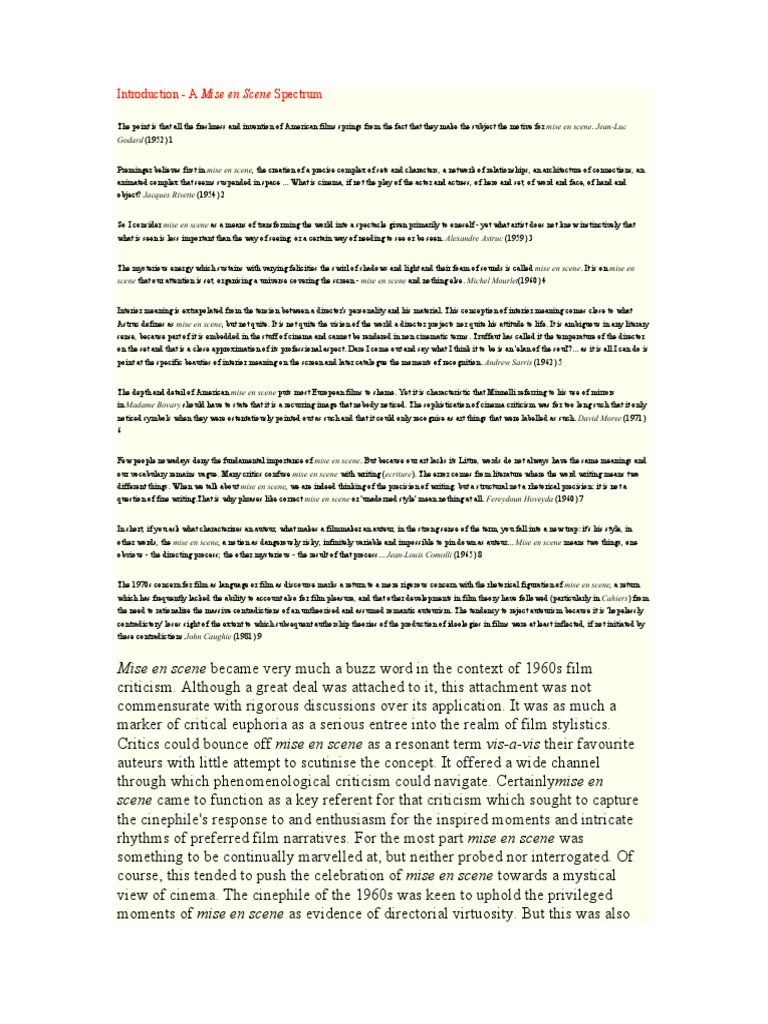 1.introduction To Mise en Scene | PDF | Cinema | Science