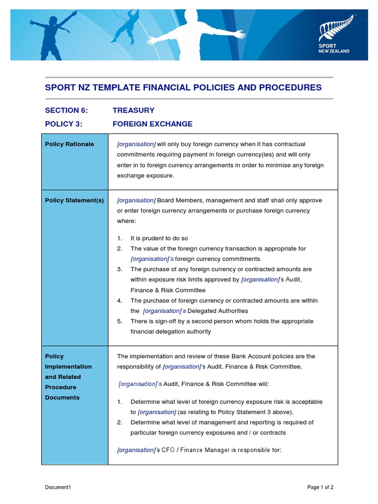 Foreign Exchange Treasury Policy Guide | PDF | Currency | Money