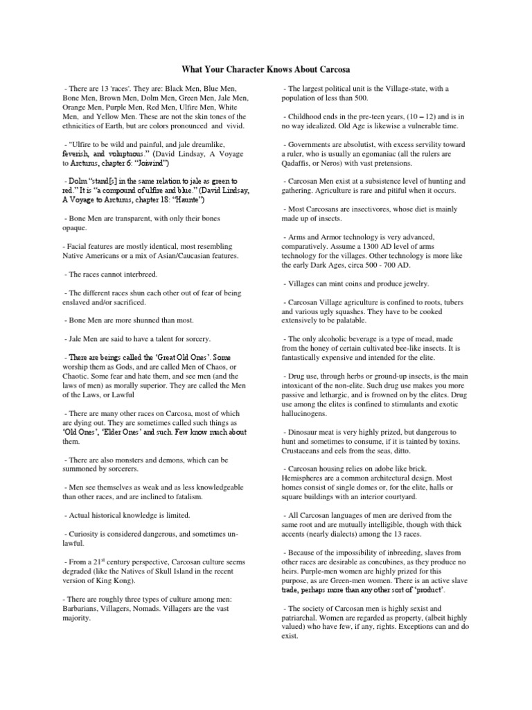 What You Know About Carcosa | PDF