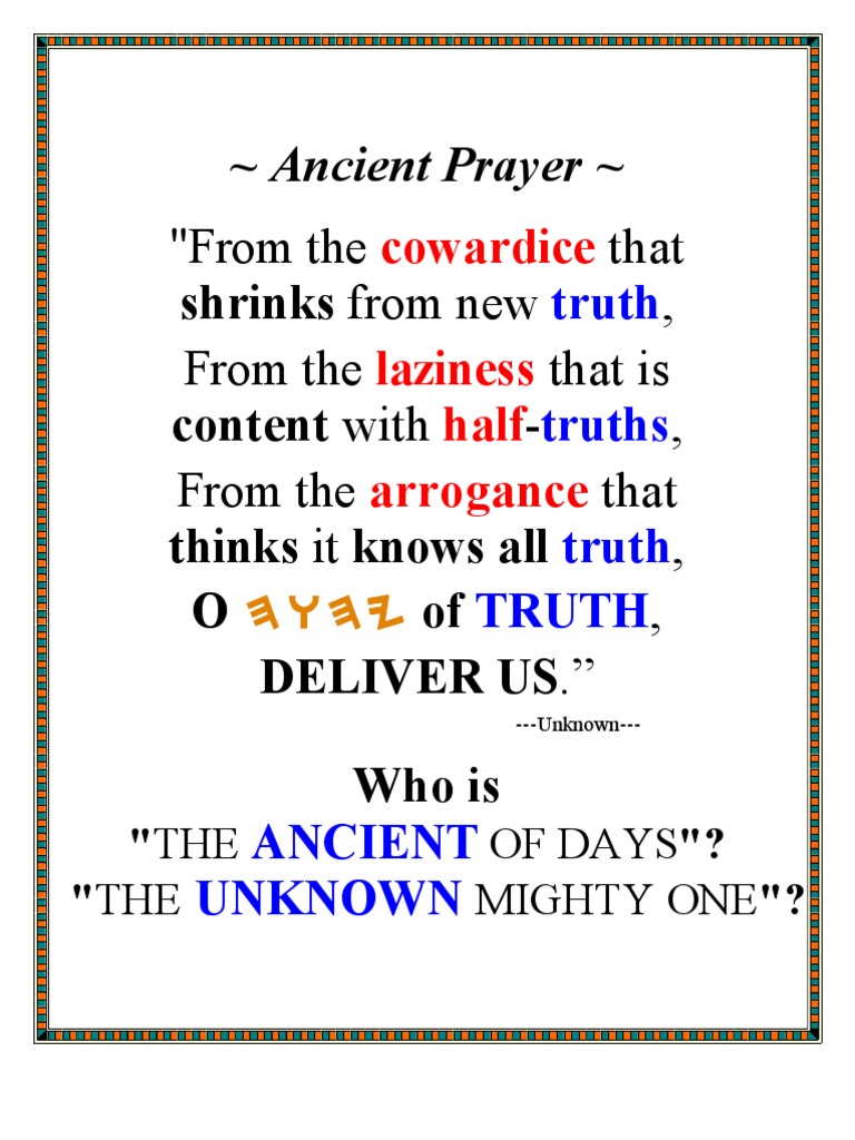 Ancient Prayer The Ancient of Days | PDF | Religious Belief And ...