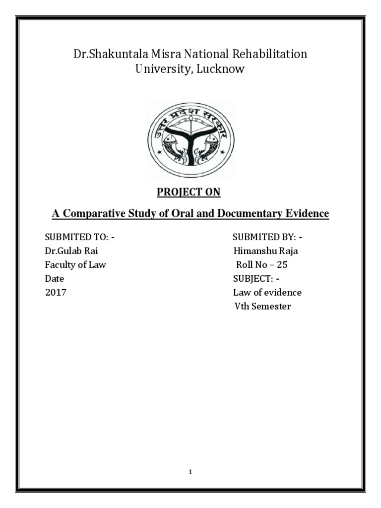 Oral and Documentary Evidence | Evidence (Law) | Evidence