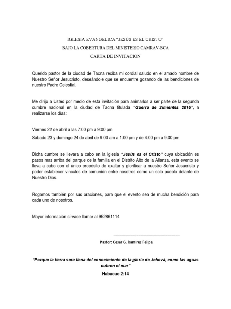 Carta de Invitacion | PDF