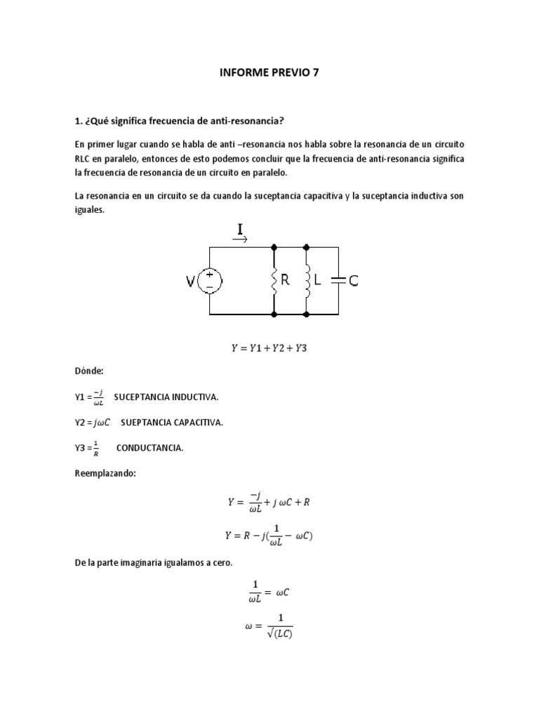 INFORME PREVIO 7 Circuitos Electricos 2 | PDF | Inductor | Resistencia Eléctrica y Conductancia