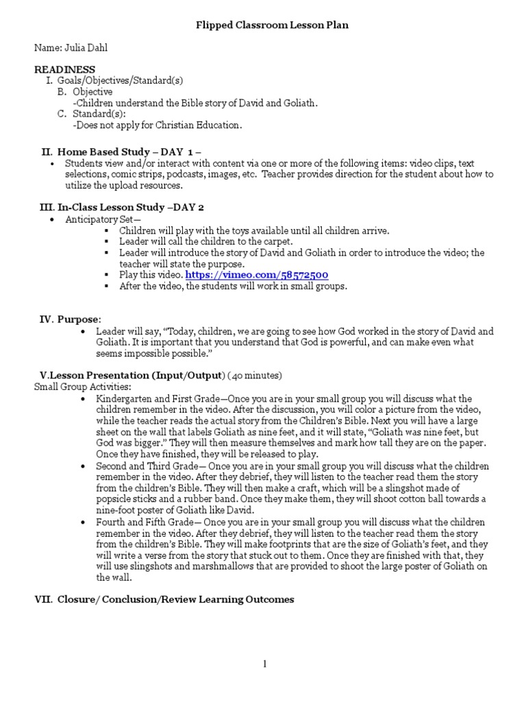 Flipped Classroom Lesson Plan | PDF | Education Theory | Pedagogy