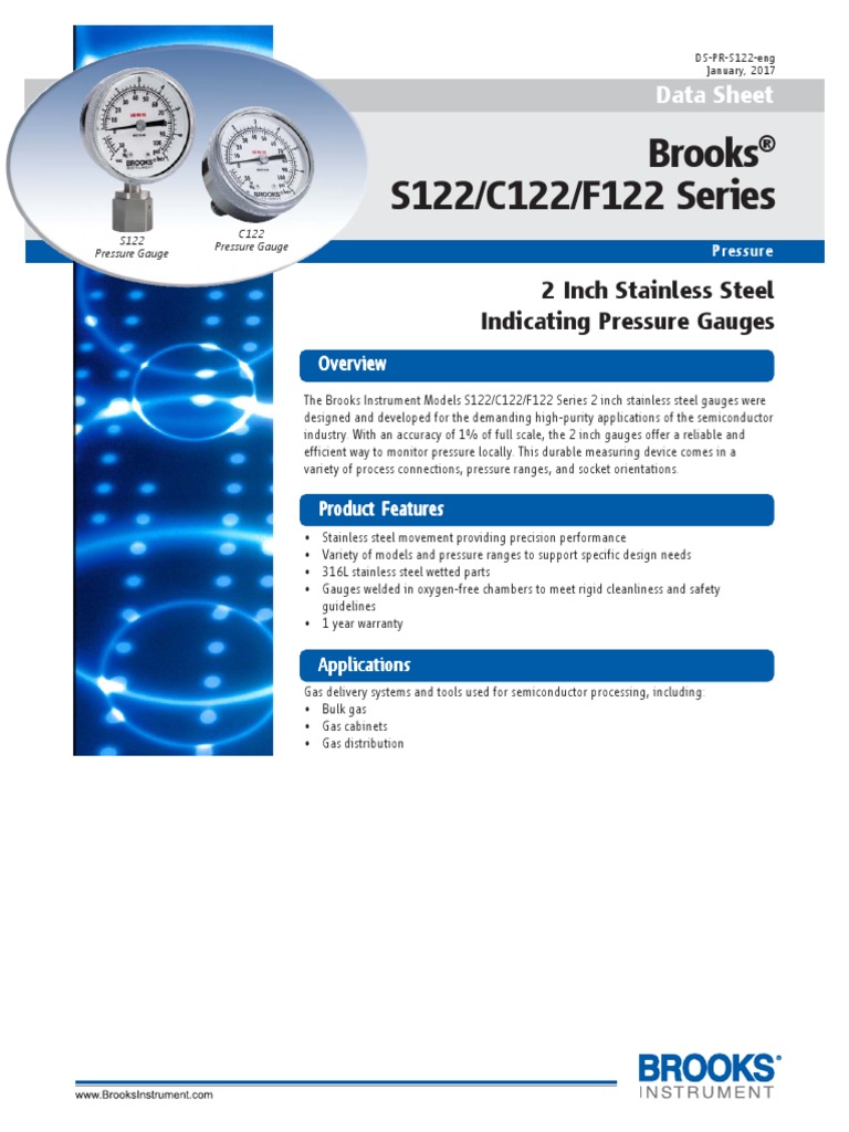 Pressure Gauges Data Sheet | PDF | Pounds Per Square Inch | Pressure ...