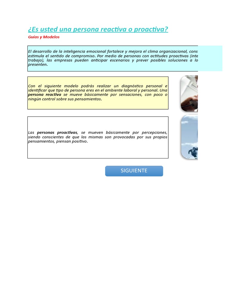 Test de Persona Reactiva o Proactiva | PDF | Toma de decisiones ...