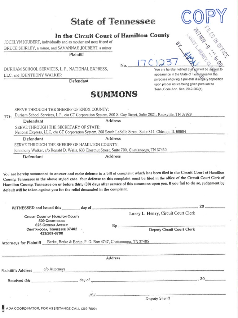 Lawsuit On Behalf of Bruce Shirley & Savannah Joubert | PDF