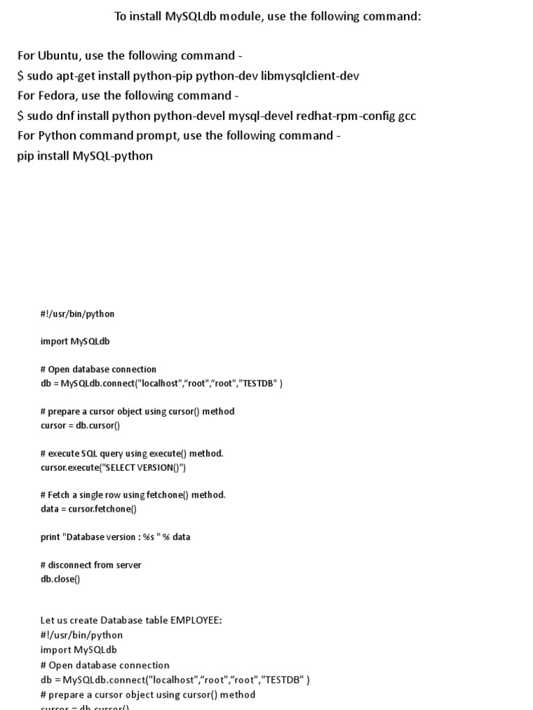 Python Mysql Tutorials Pdf Sql Information Retrieval