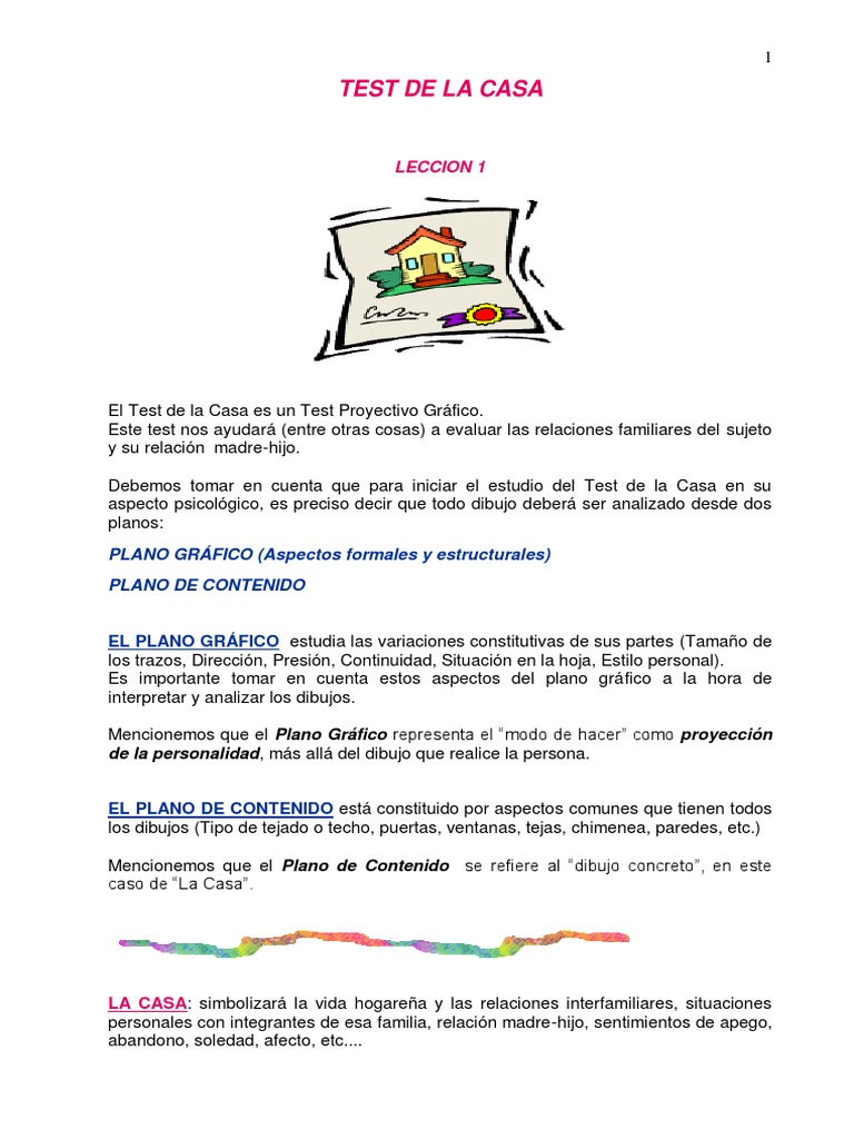 Interpretación del Test de la Casa | PDF | Los símbolos | Dibujo