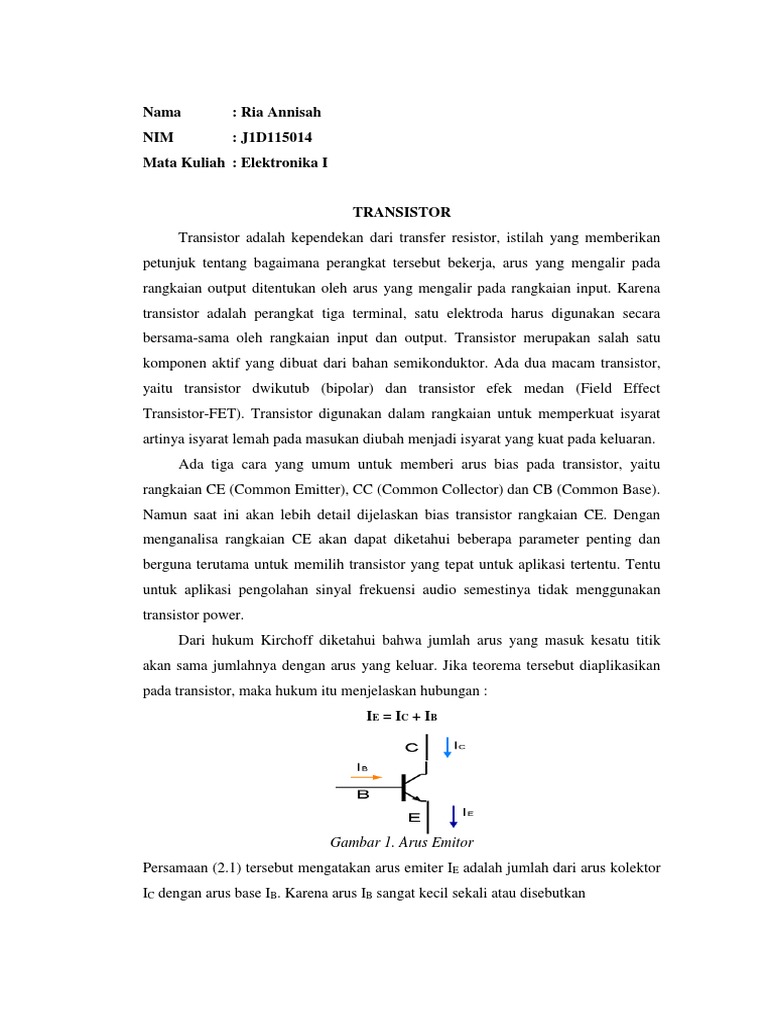 Panduan Lengkap Transistor dan FET | PDF | Metode & Bahan Ajar ...