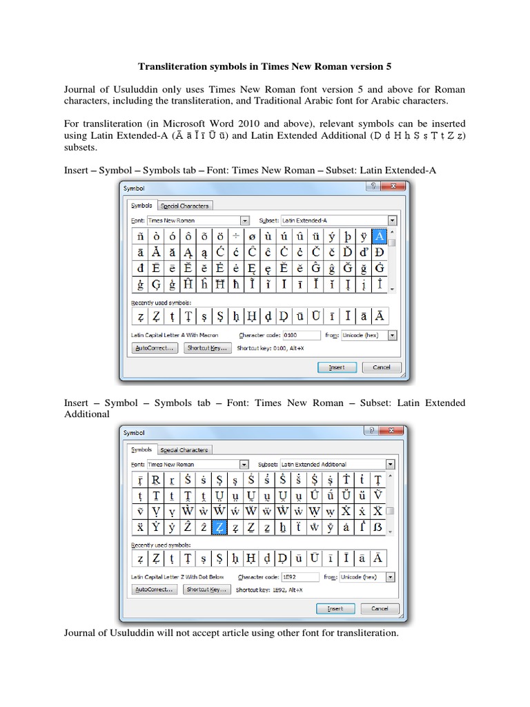 Format Transliteration Symbols | PDF