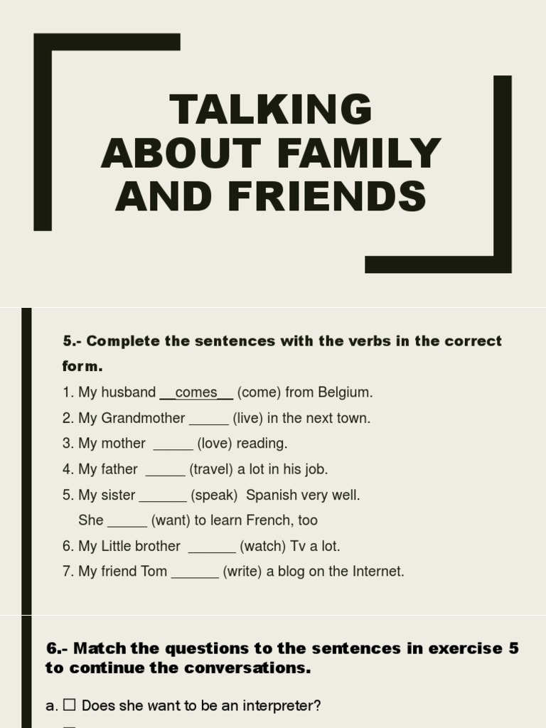 Family and Friends Conversation Guide | PDF