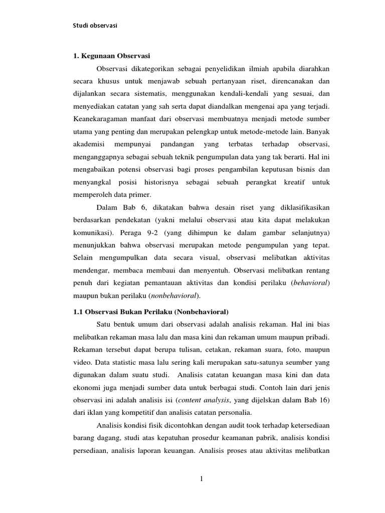 Evaluasi Metode Observasi | PDF