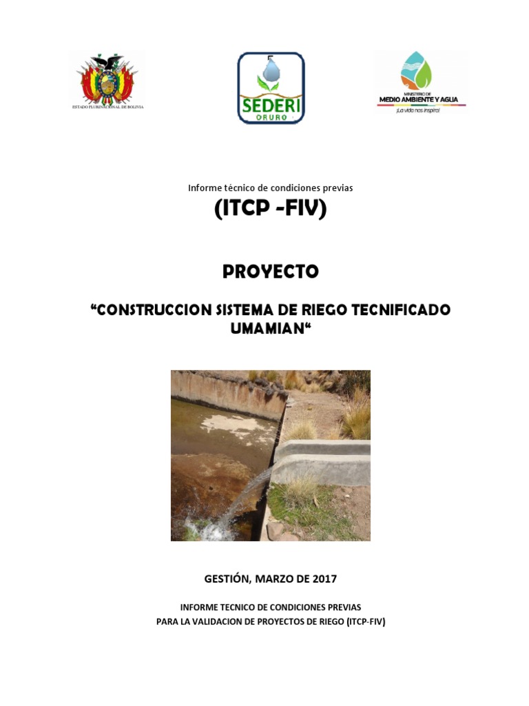 ITCP Machohoca | PDF | Riego | Agua