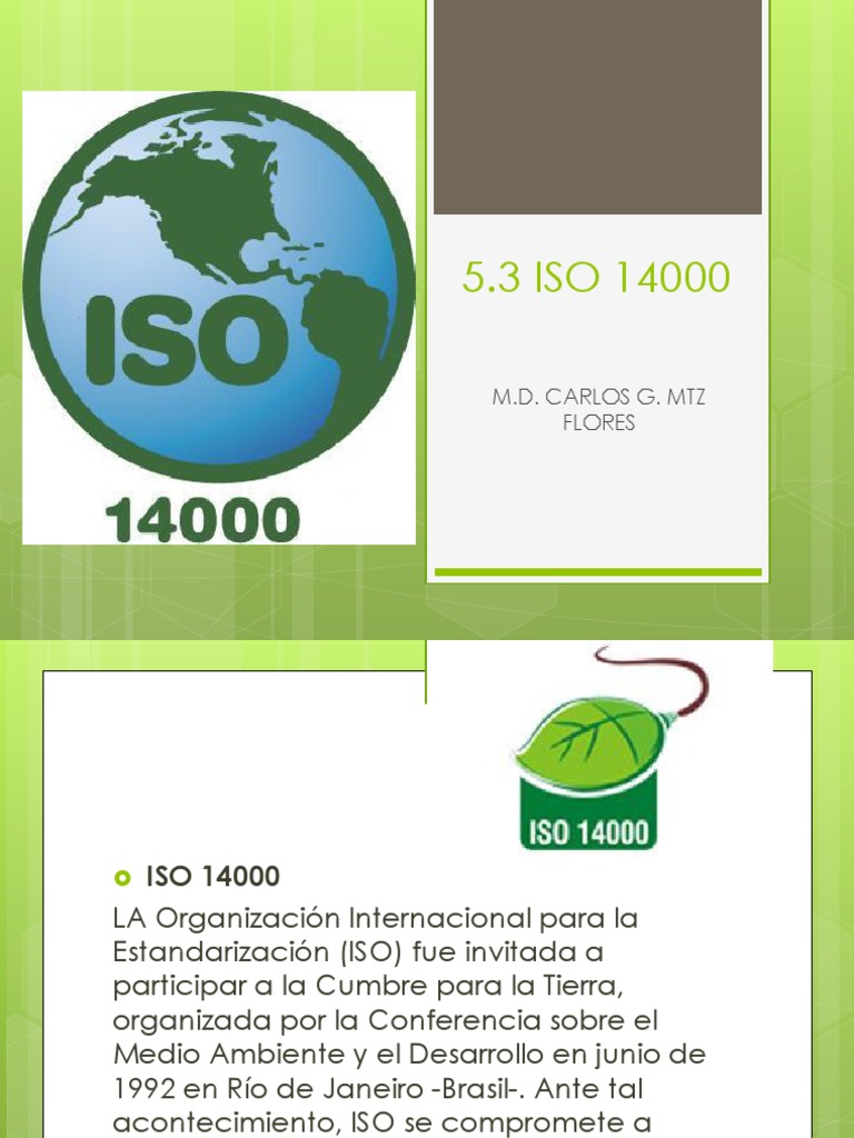 5.3 Series Normas ISO 14000 | Ingeniería | Ciencia