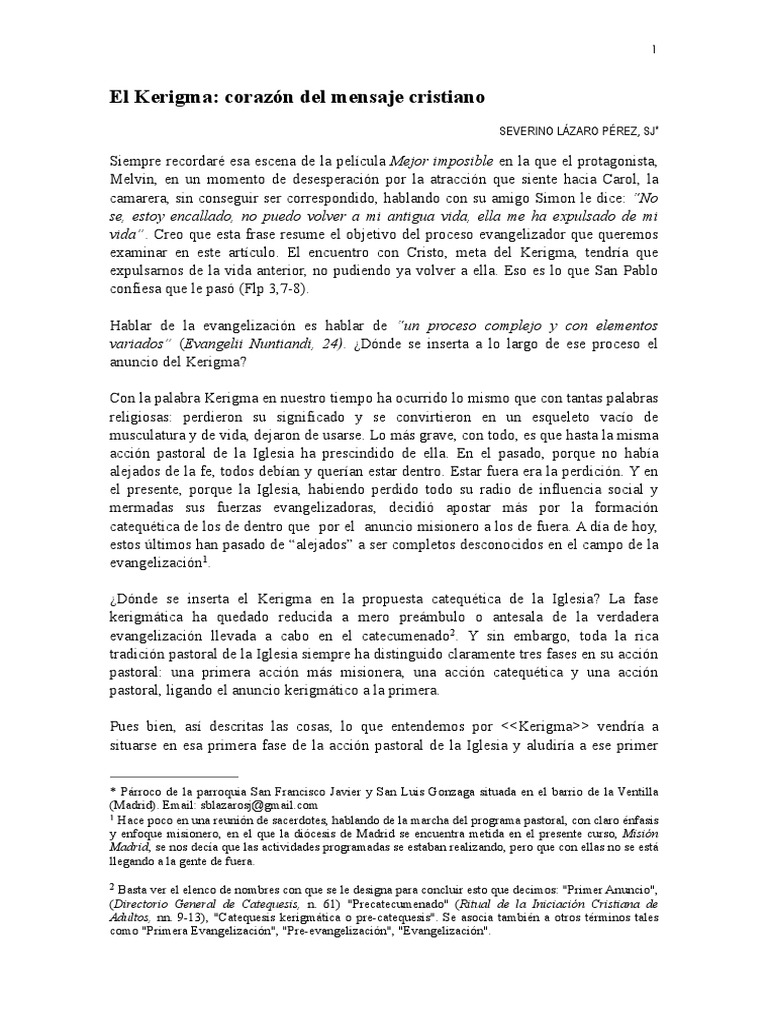 El Kerigma - Corazón Del Mensaje Cristiano - Definitivo | PDF | Evangelización | Cristo (título)