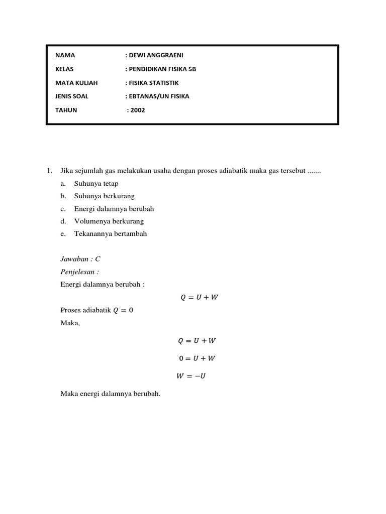 Soal Fistat | PDF | Sains & Matematika