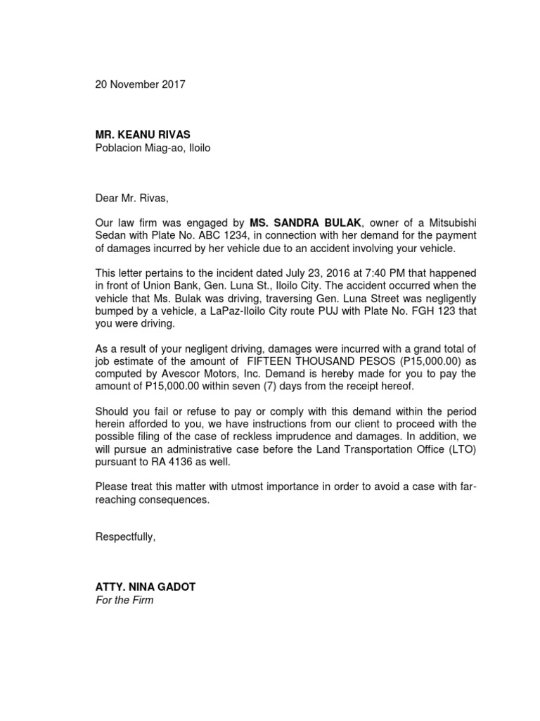 Sample Demand Letter | PDF