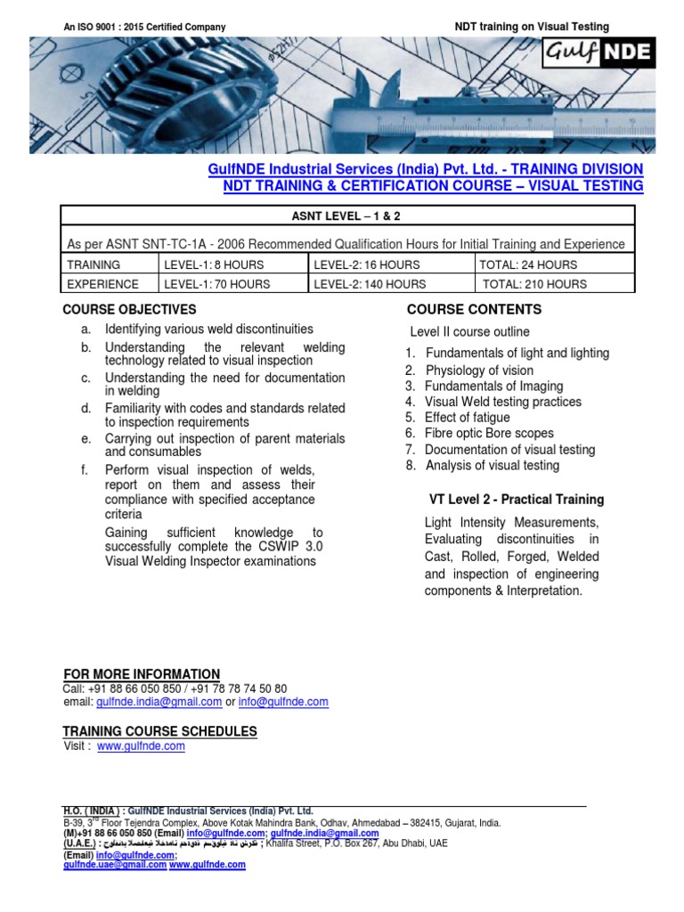 Visual Testing | PDF | Nondestructive Testing | Evaluation