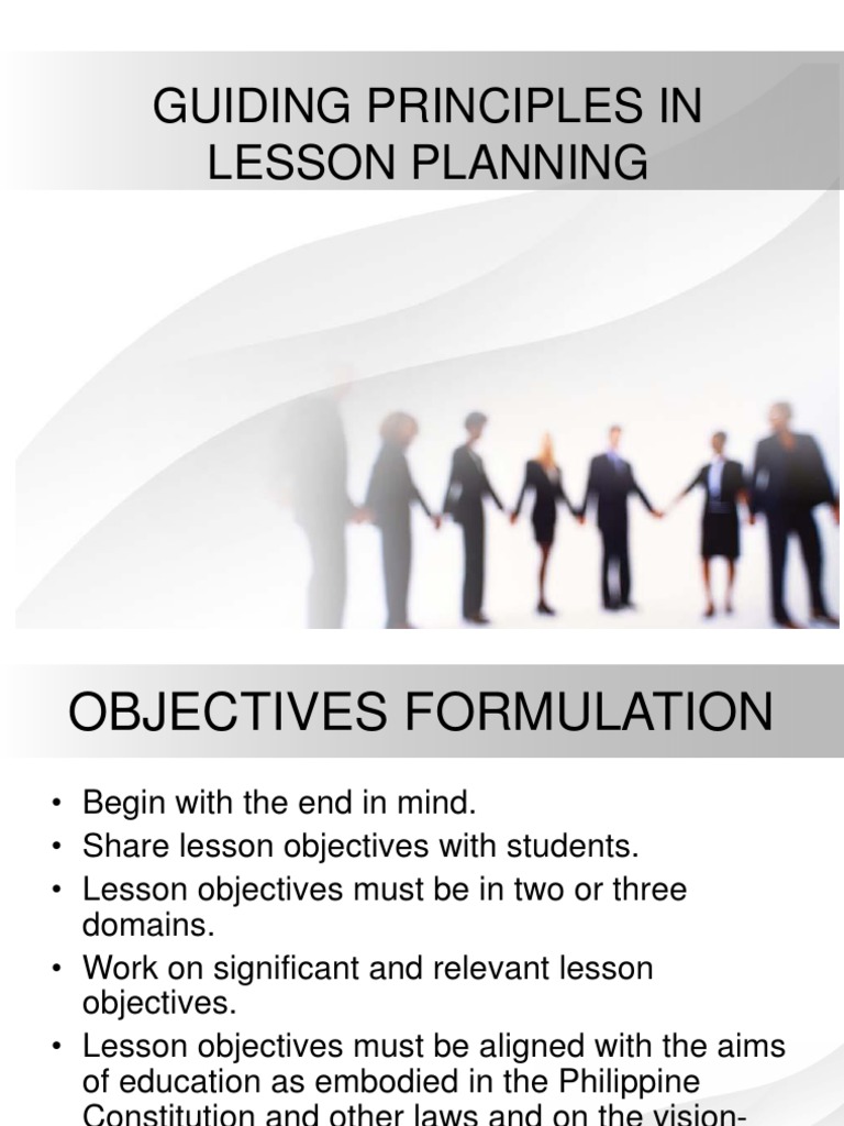 Guiding Principles in Lesson Planning 2 | PDF