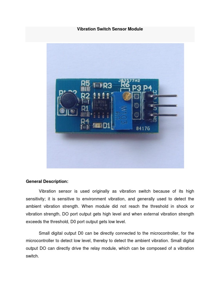Vibration Switch Sensor Module | PDF