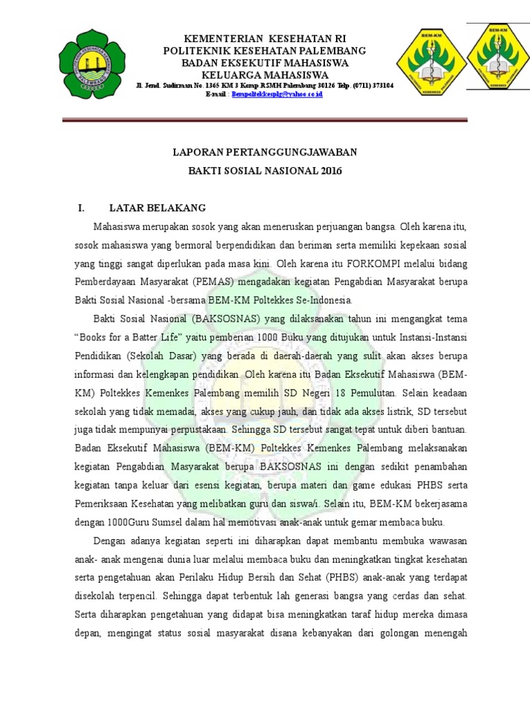 Laporan Pertanggungjawaban BAKTI SOSIAL | PDF