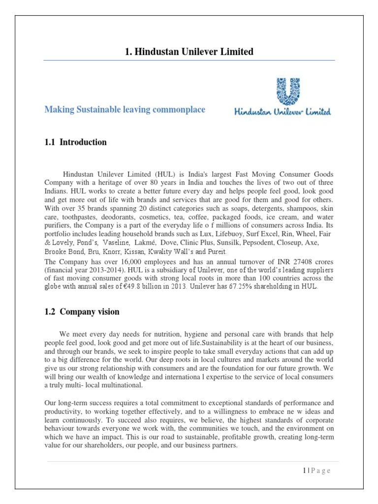 A Study Comparative Analysis of Hul Itc | PDF | Sustainability ...