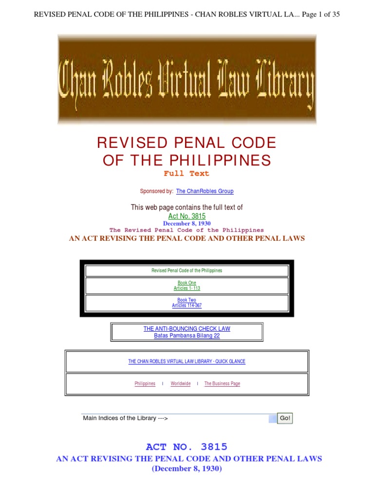 Revised Penal Code Book 1 | PDF