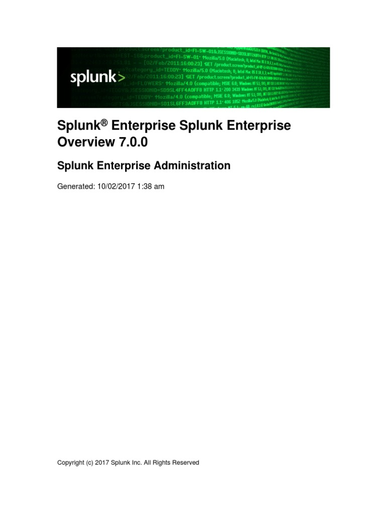 Splunk 7.0.0 Overview Administering PDF | PDF | Backup | Database Index