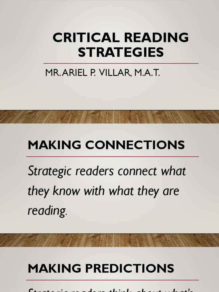 Cognitive Reading Strategies | PDF
