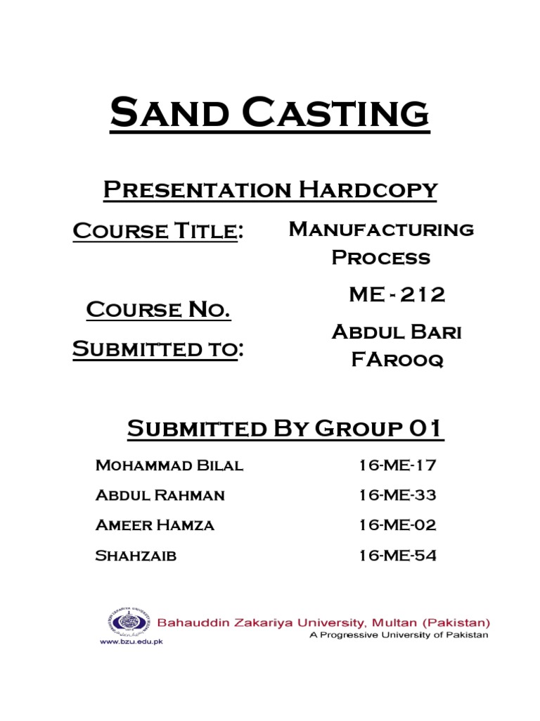 Sand Casting: Presentation Hard | PDF